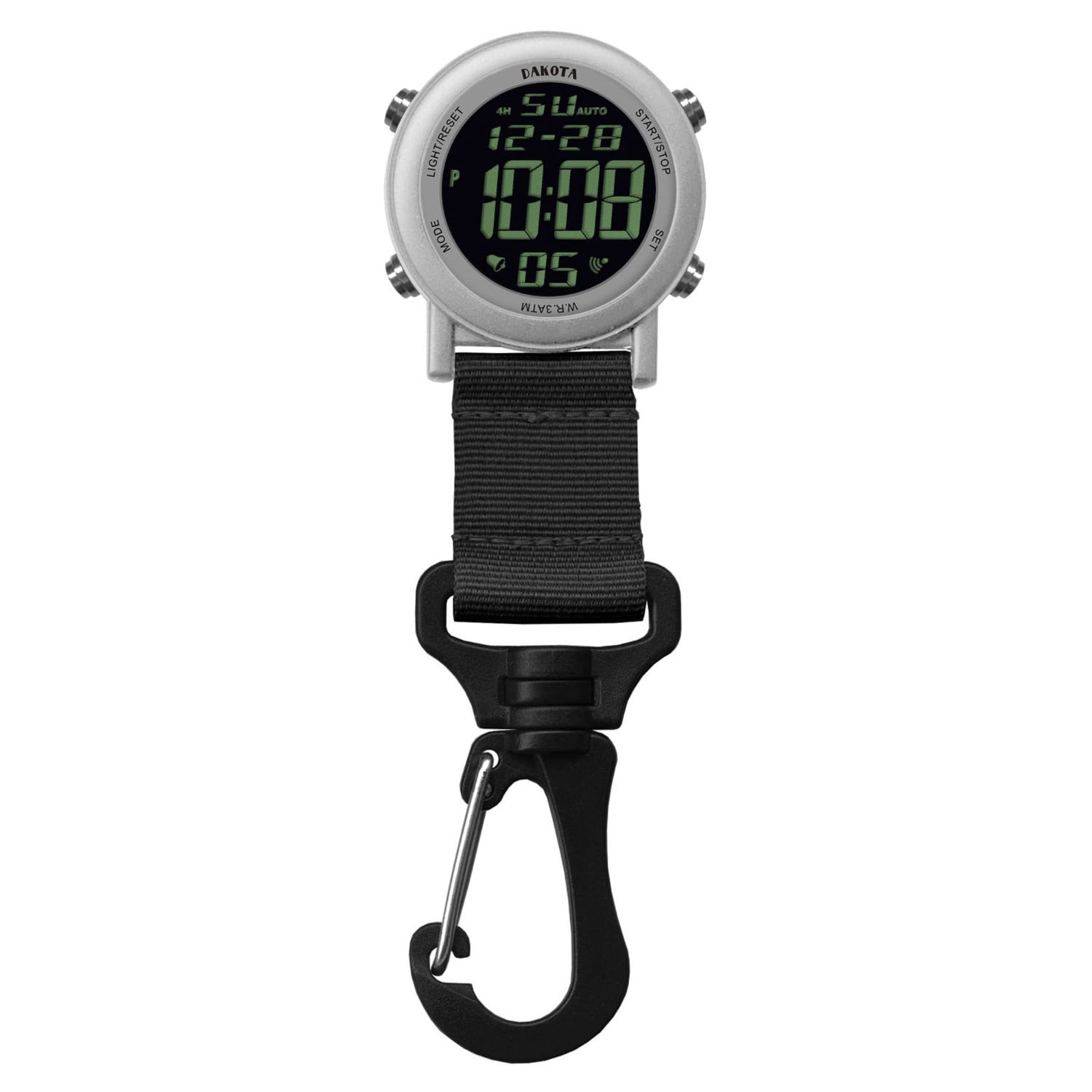 Black on Black Lightweight Clip Watch with Digital Movement - Walmart.com