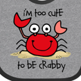 Inktastic Too Cute Crab Boys or Girls Baby Bib - Walmart.com