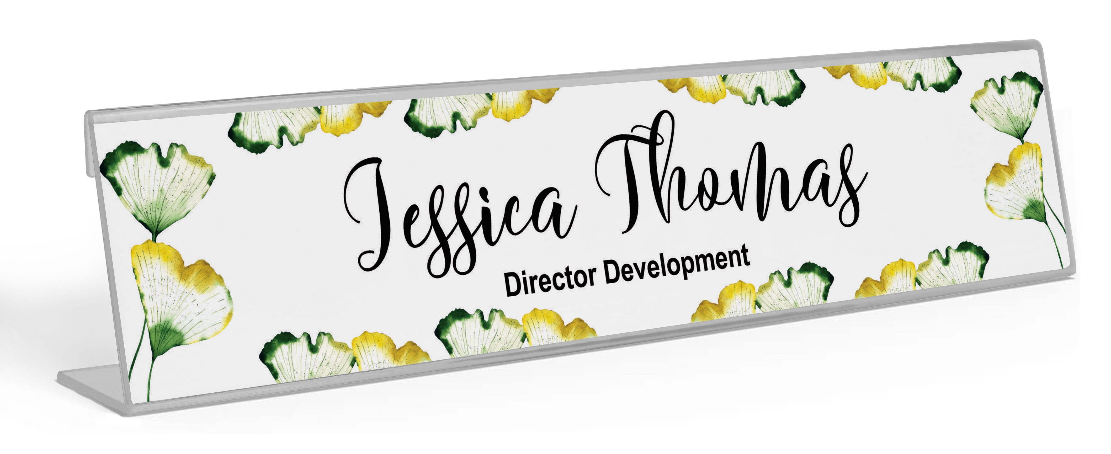 Printtoo Personalized Desk Name Plate Pretty Floral & Leaves Custom ...