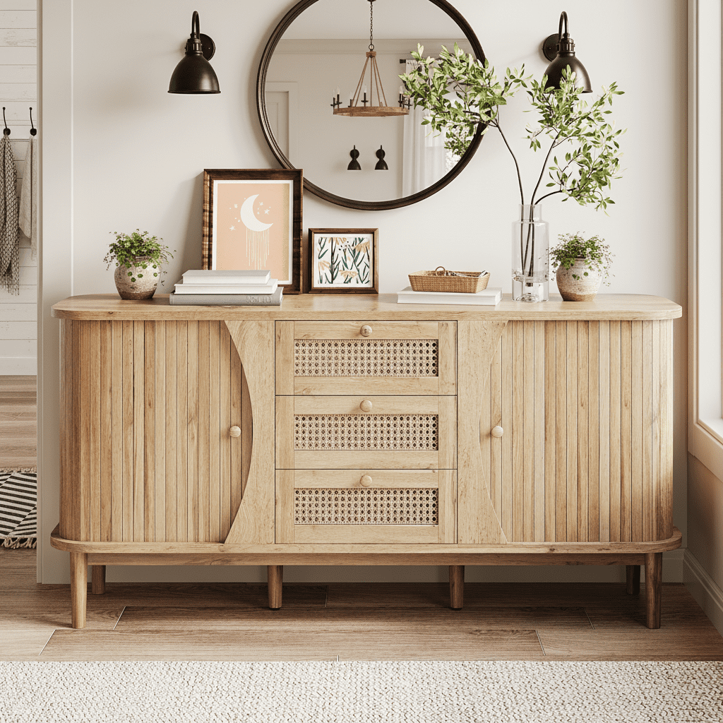 Click here for Homy Casa Modern Sideboard Buffet Cabinet With Rat... prices