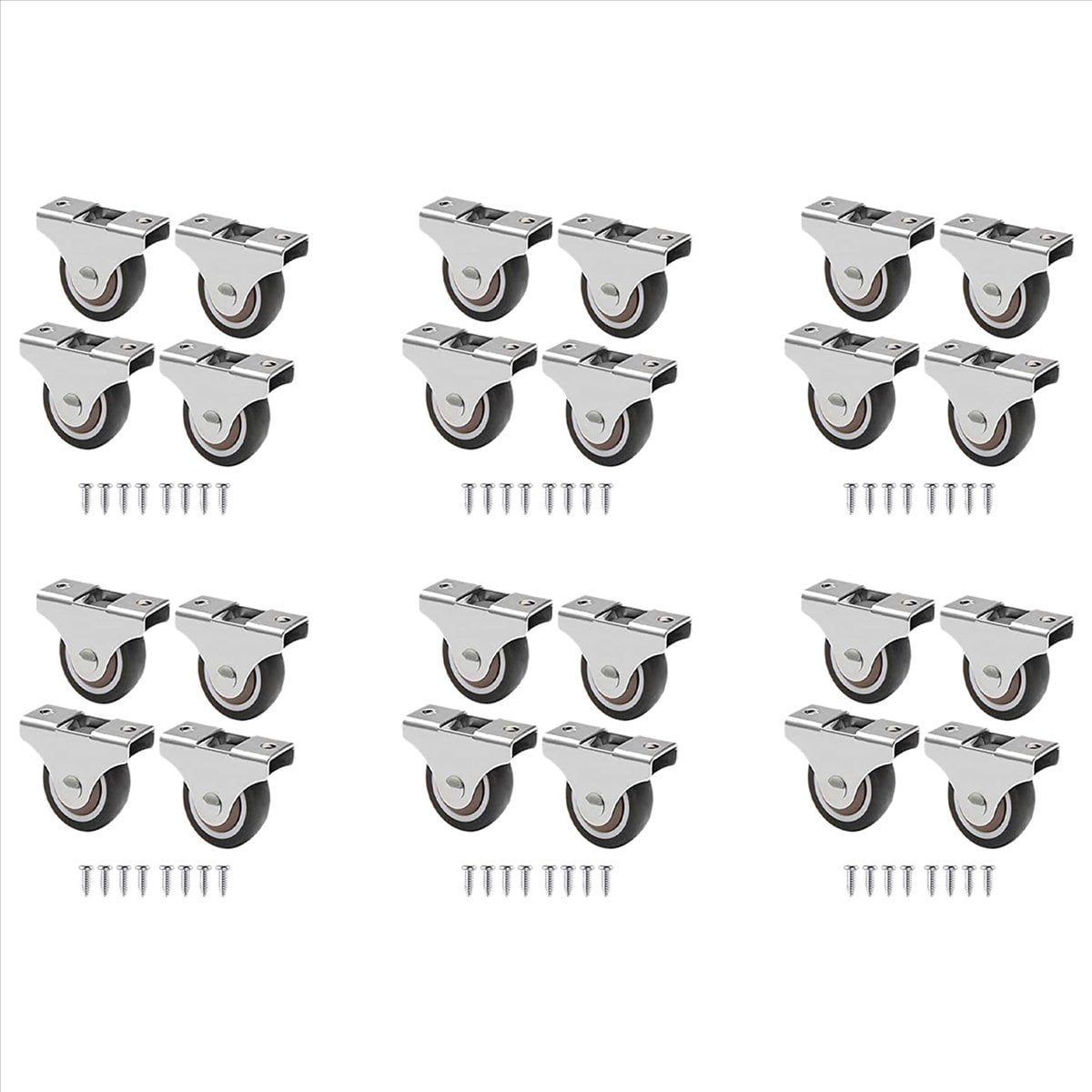 24 Piezas Mini Ruedas para Muebles Ruedas Pequeñas de 25 mm Ruedas ...