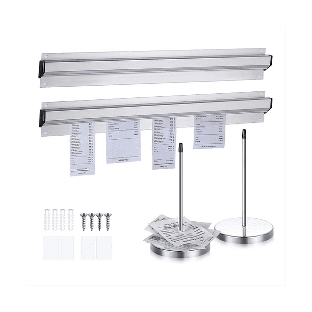 4Pcs Ticket Holder Set Slide Check Rack and Steel Receipt Holder Ticket ...