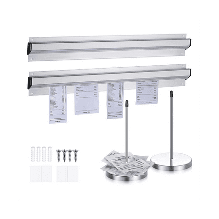 4Pcs Ticket Holder Set Slide Check Rack and Steel Receipt Holder Ticket ...