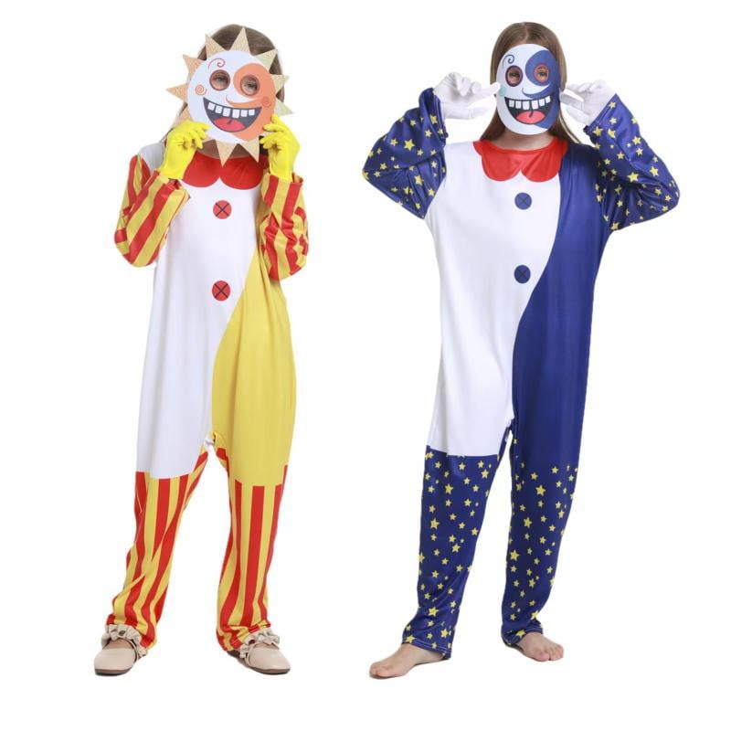 Kids Moondrop Sundrop FNAF Cosplay Costume Cartoon Sun Moon Clown ...