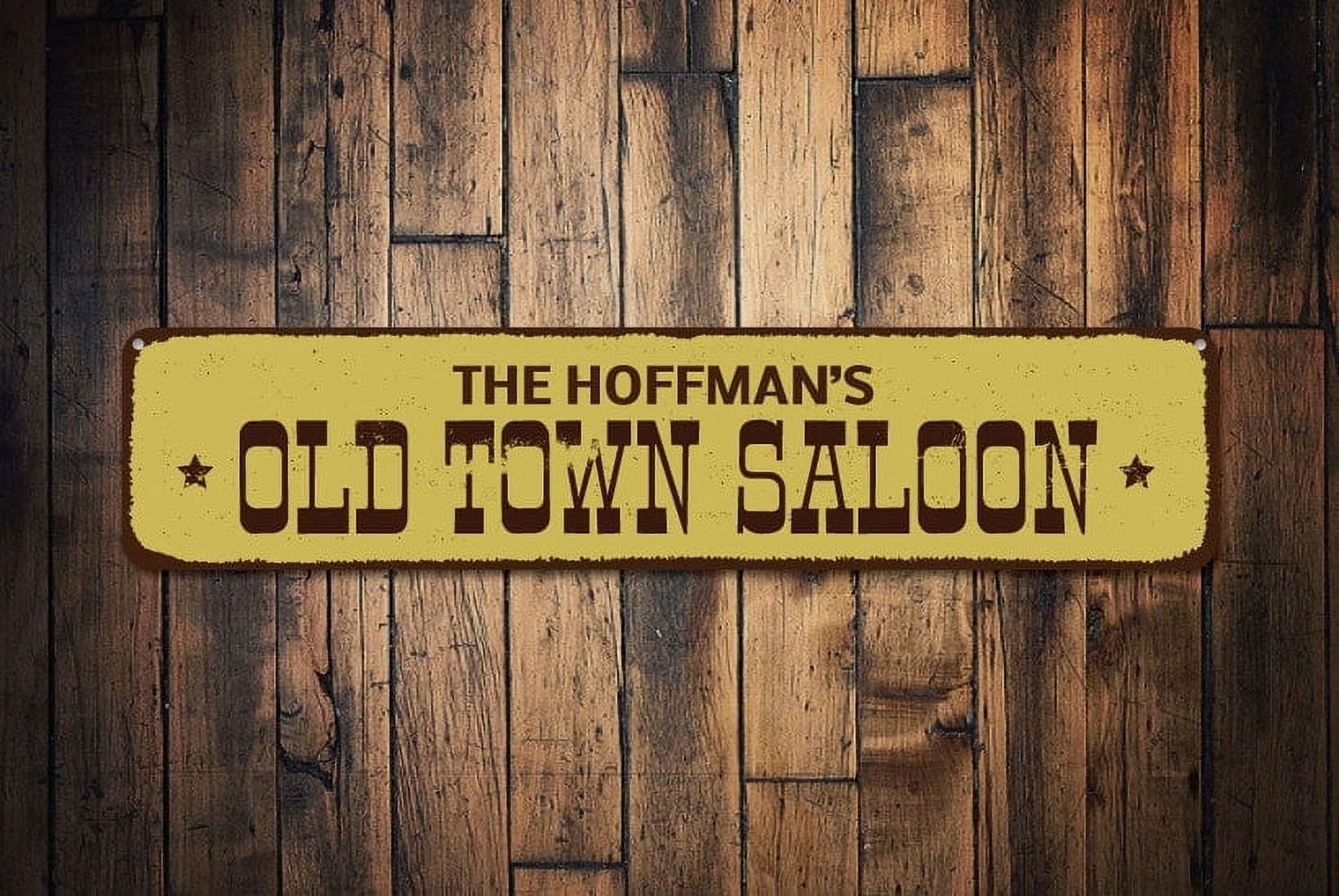 (Metal de aluminio) Letrero de bar con nombre de familia de Old Town ...