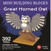 Mini Building Blocks Kit - Great Horned Owl Figurine for Adults, 392 ...