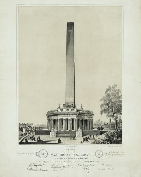 Print: Design Of The National Washington Monument, To Be Erected In The ...