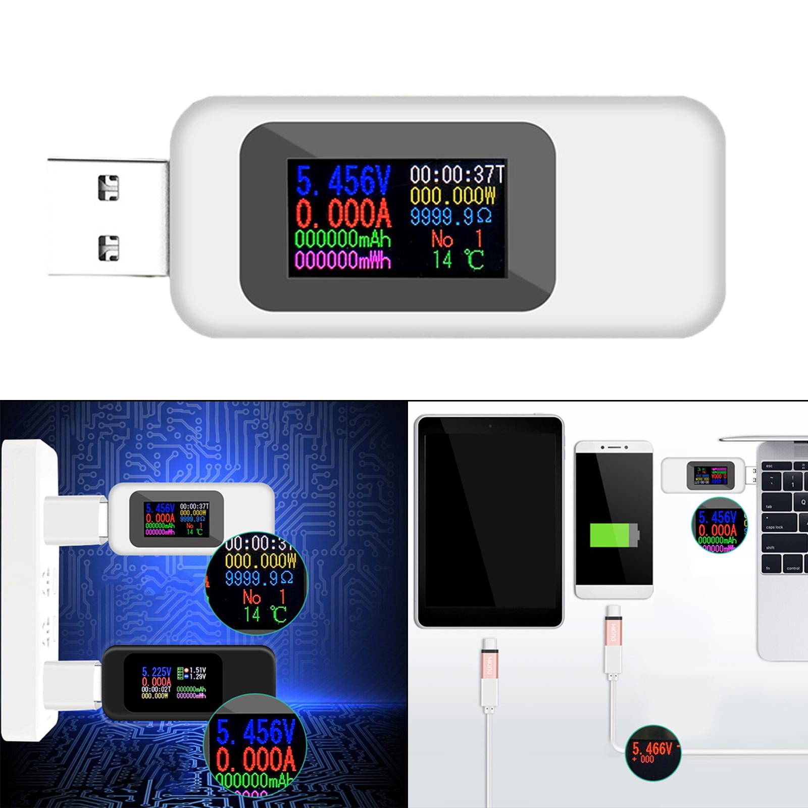 Medidor de potencia USB 10 en un, Probador USB, Voltímetro USB, Voltaje ...