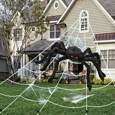 Labymos Halloween Decorations Outdoor 23ft Giant Halloween Spider Web ...