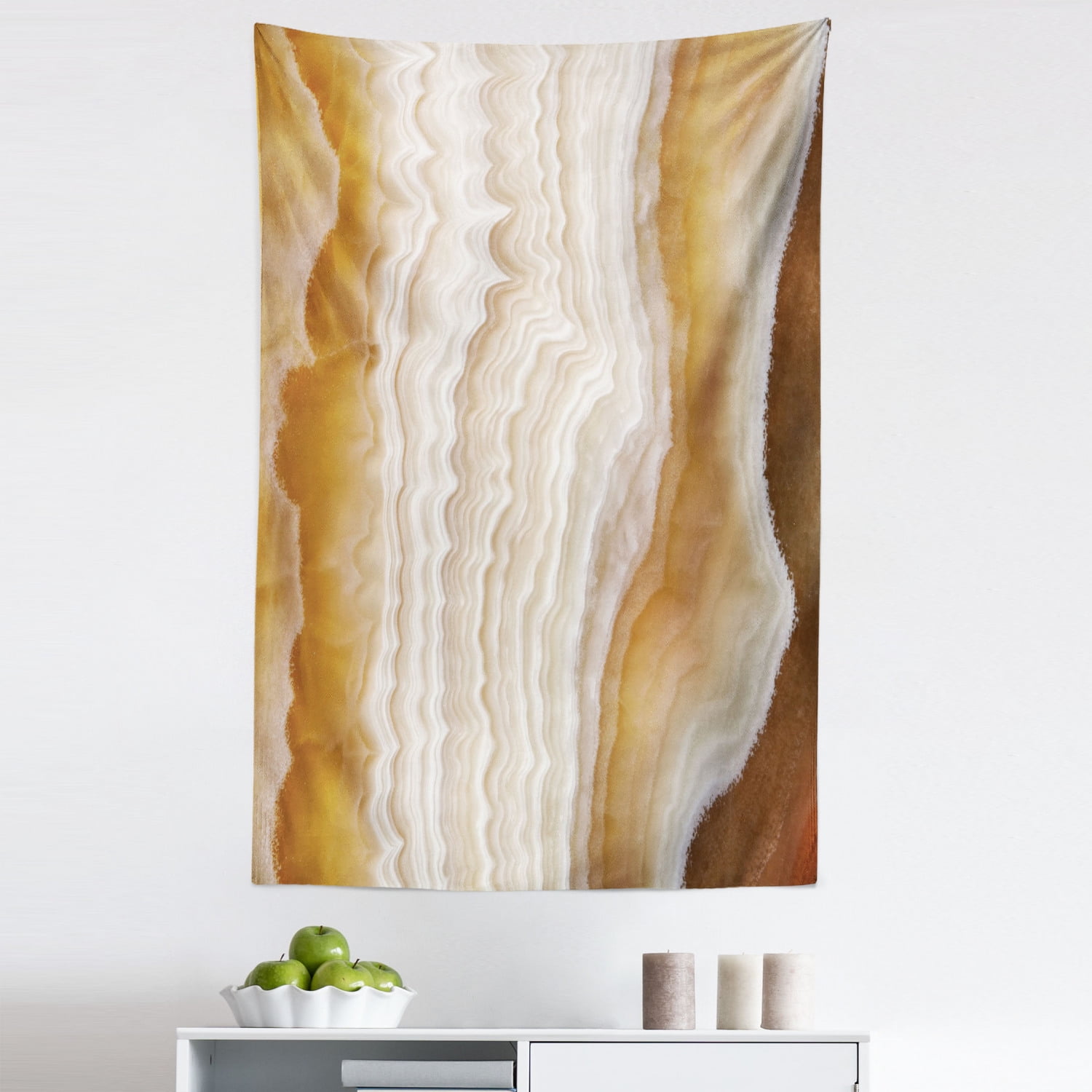 Ivory Cream Tapestry, Odd Wavy Stone Pattern New Lines and Shapes ...