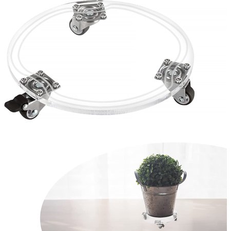 Pot Stand With Wheels Diameter 22*4.5cm Acrylic Plant Cart Plant Holder ...