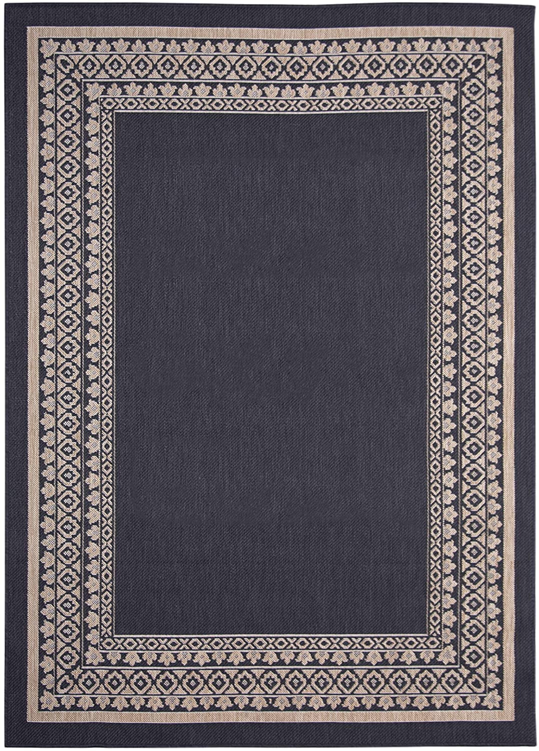 Classic Border Rug - 2 ft. x 3 ft., Charcoal Gray, Indoor/Outdoor Decor ...