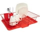 Sweet Home Collection 3-Piece Kitchen Sink Dish Drainer Set- Red ...
