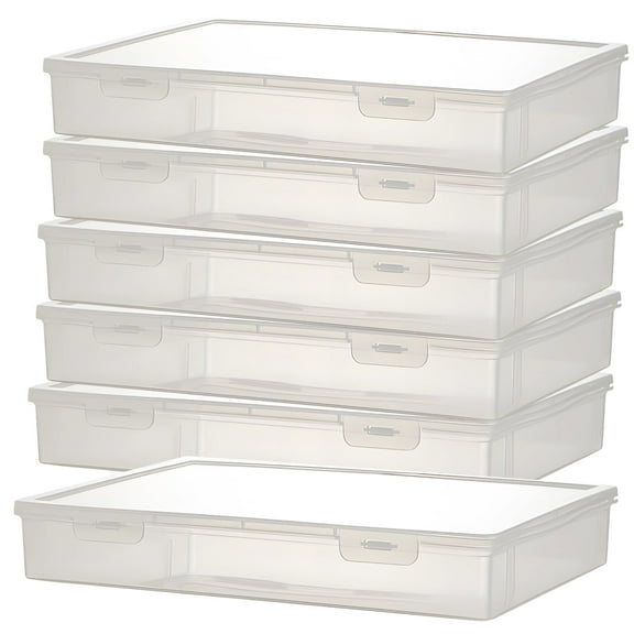3 Pack Art Craft Storage Box with Baseplate Lid, Removable Tray - 17QT ...