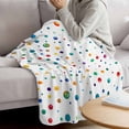 Abstract Art Fleece Throw Blanket Simple Colorful Polka Dot Decoration ...
