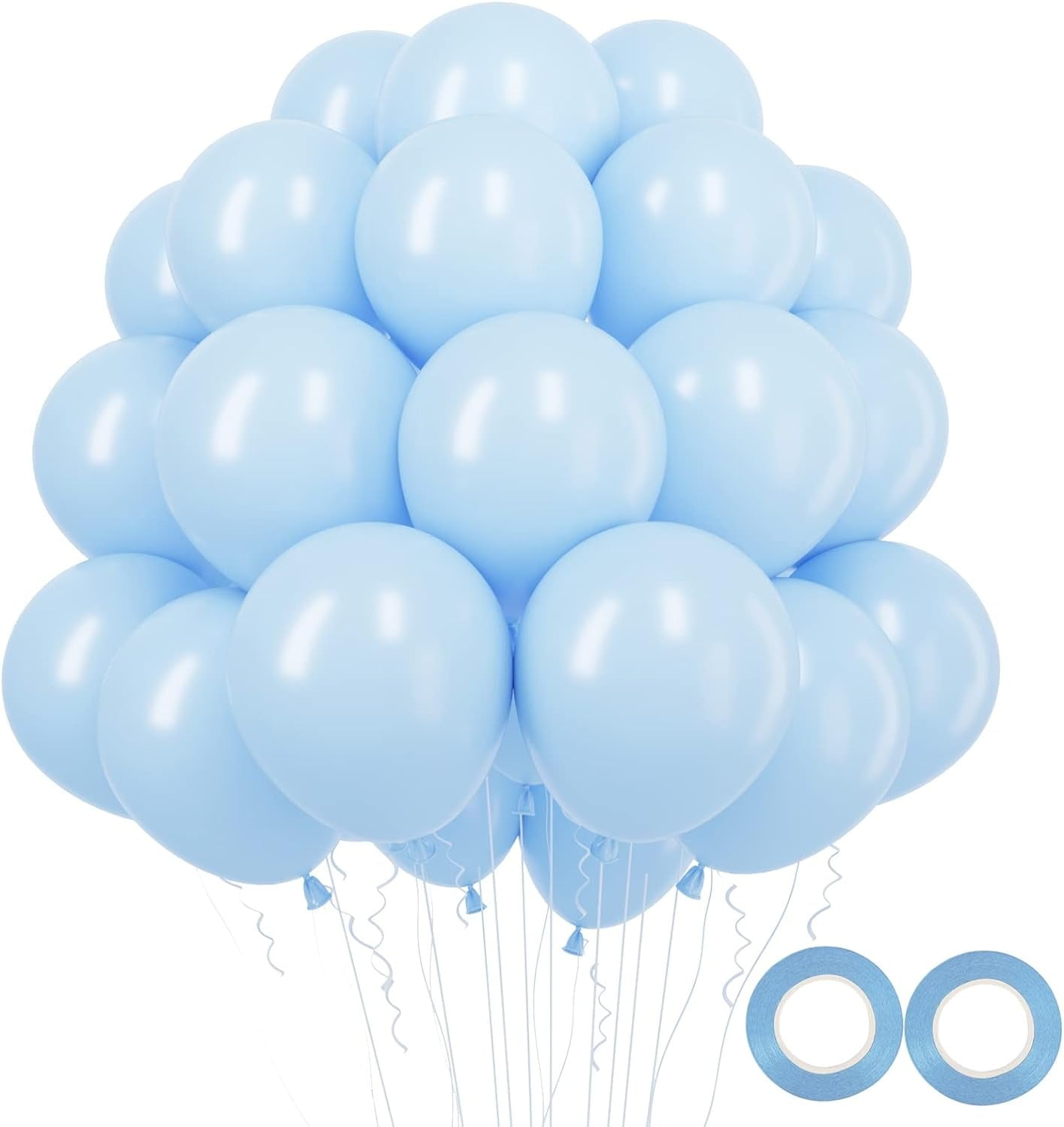 Globos de fiesta de látex azul pastel, 30 unidades de globos azul claro ...