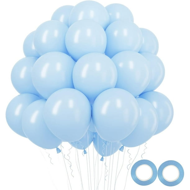 Globos de fiesta de látex azul pastel, 30 unidades de globos azul claro ...