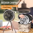 10000mAh USB Rechargeable Camping Fan with Timer, Portable Hanging Fan ...