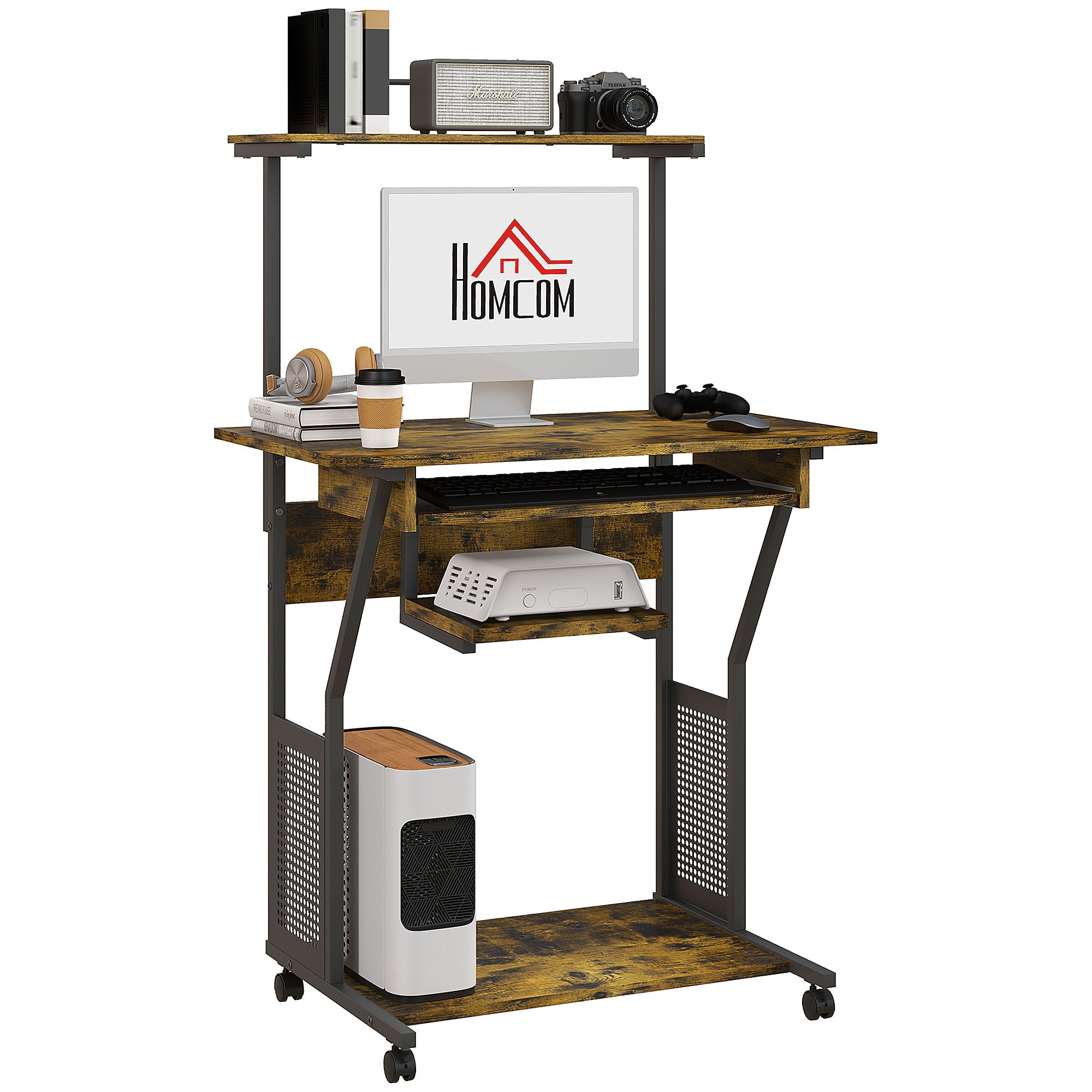 Click here for Homcom 32 Computer Desk Mobile Home Office Desk Wi... prices