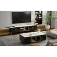 IKIFLY Modern Black TV Stand for 85+ inch TV, LED Slate Entertainment ...