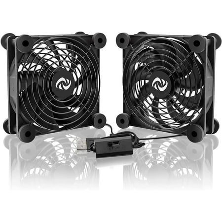 120mm USB Fan (2 Pack), Speed Controllable 120mm Fan, 5V USB Quiet Fan ...