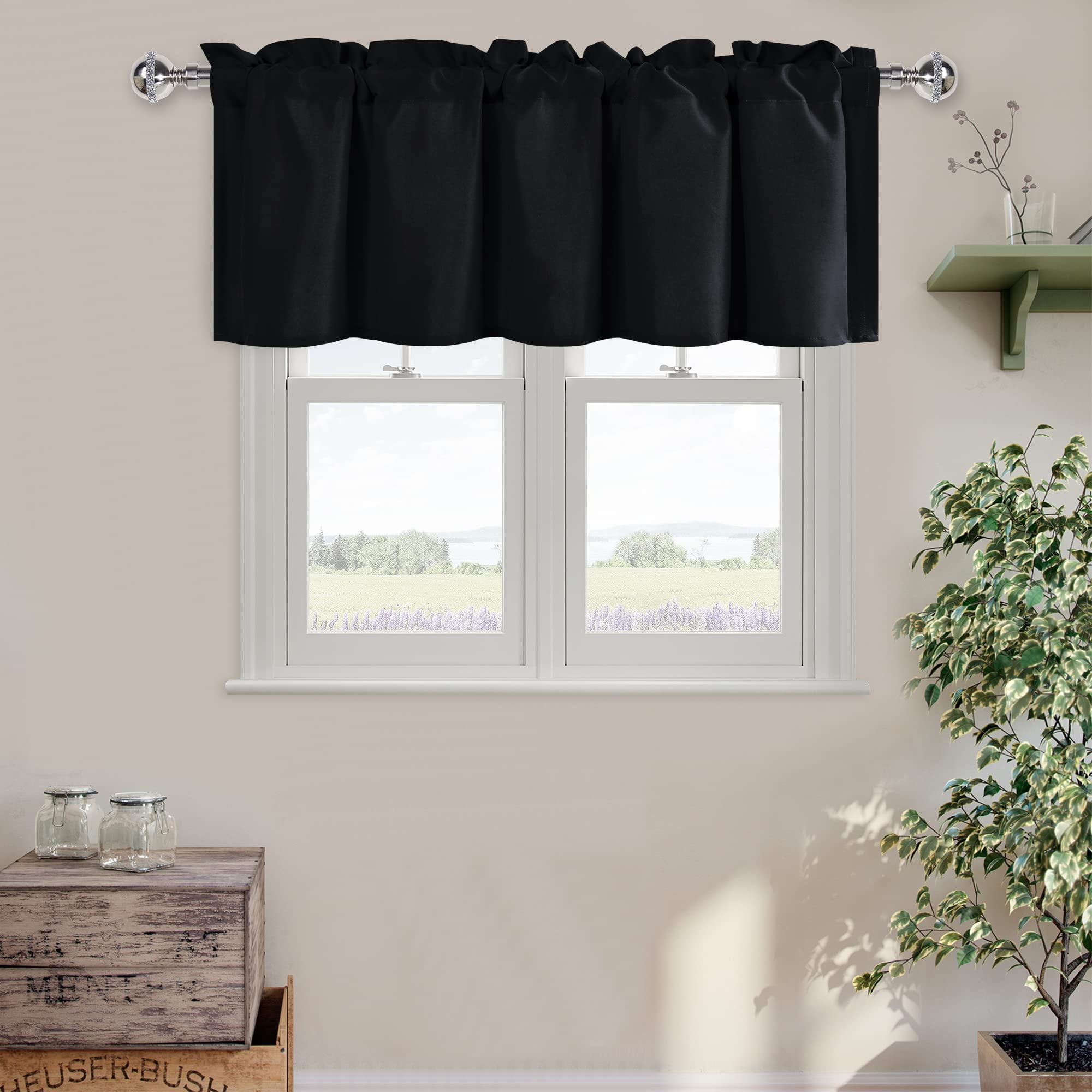 Click here for Hiasan Black Valance Short Curtains For Kitchen -... prices