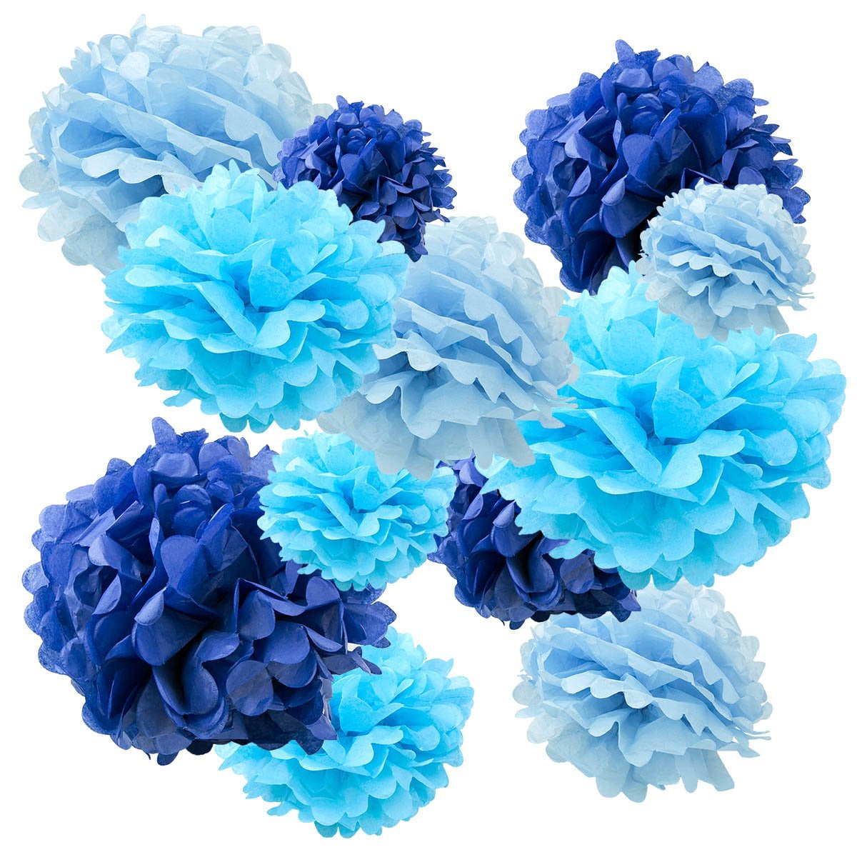 Floral Reef Paper Tissue Pom Poms Assorted Color 12 pack (Blue ...