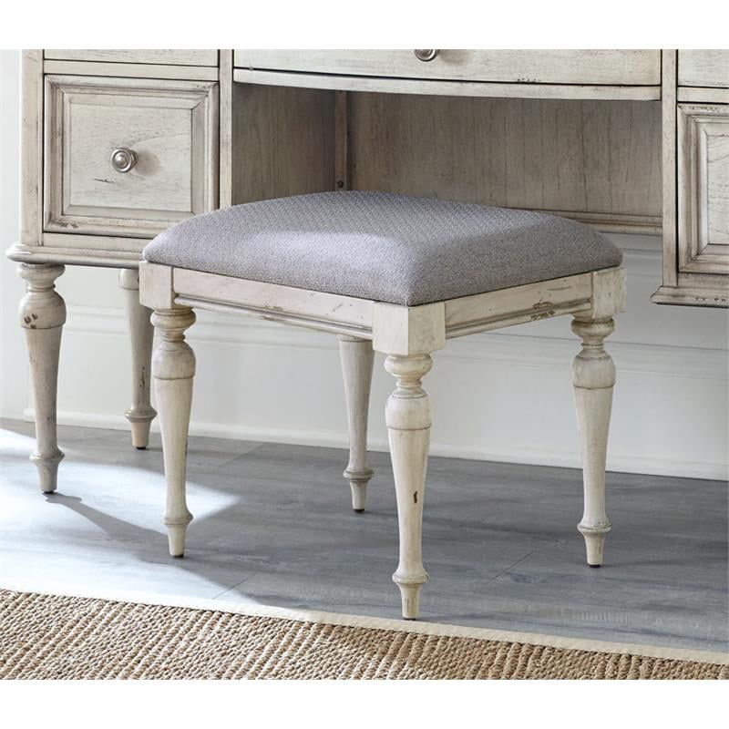 Highland Park Rustic Ivory Wood Vanity Bench - Walmart.com