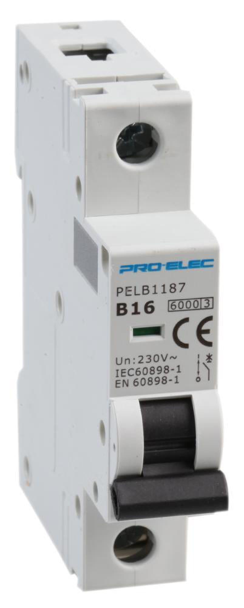 PRO ELEC - 16A Single Pole MCB, B Curve, 6kA - Walmart.com