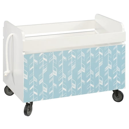 Pemberly Row Wood Rolling Toy Box in Soft White | Walmart Canada