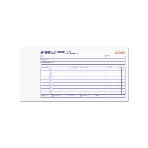 Material Requisition Book 7 7/8 x 4 1/4, Two-Part Carbonless, 50-Set ...