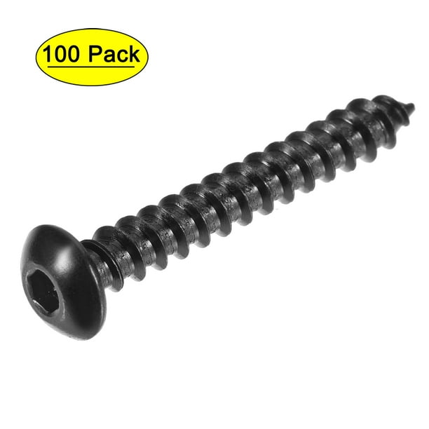 Uxcell Hex Socket Self Tapping Screws, M5 x 35mm Carbon Steel Wood Screw 100 Pack - Walmart.com