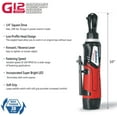 ACDelco G12 Series 12V Li-ion Cordless Ratchet Wrench Combo Kit with 2 ...
