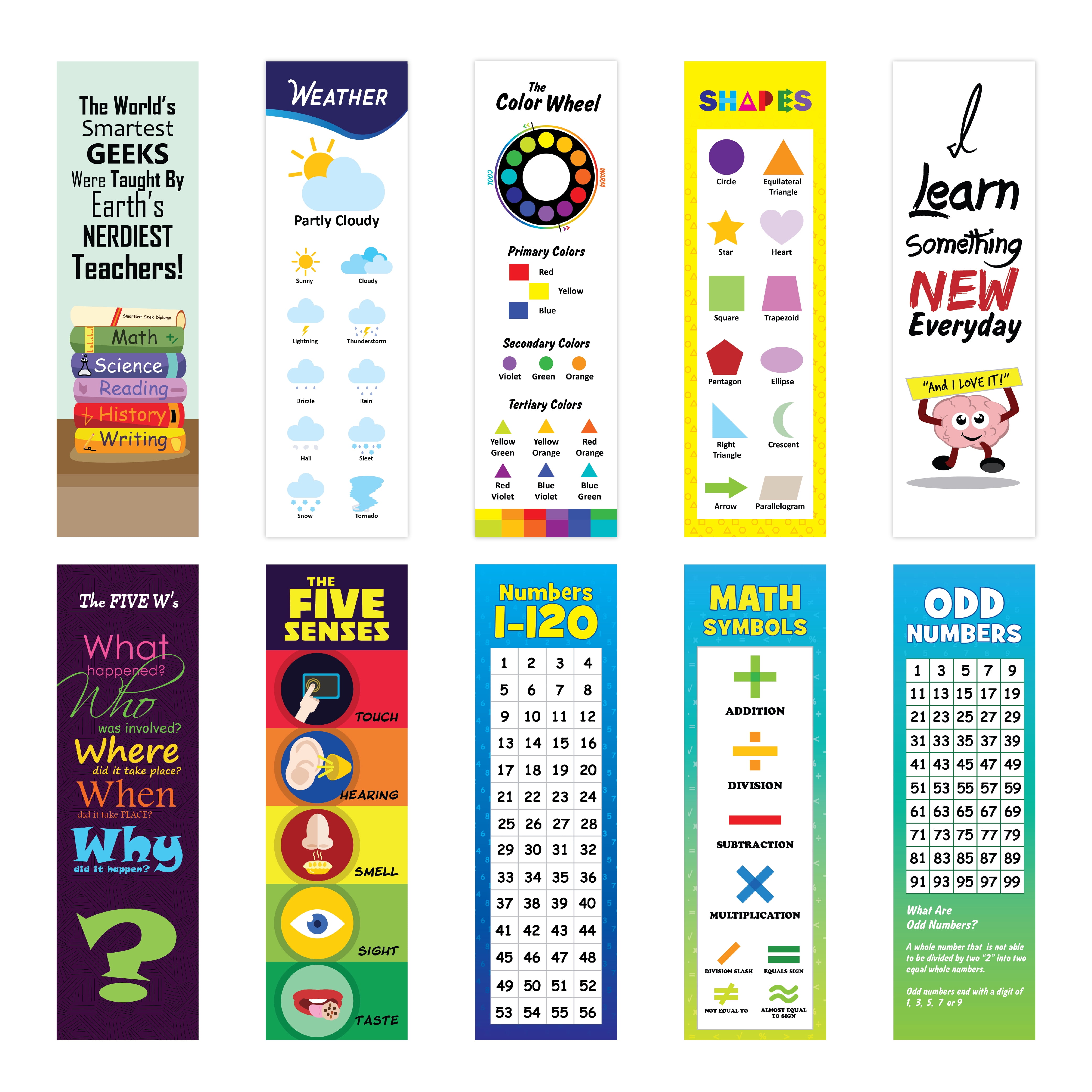 CathyFrank Learn It All Bookmarks For Kids, Students Incentives ...