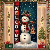 Decorative Design Winter Wishes Snowman Banner for Holiday Season ...