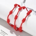 20pc 7 Knot Lucky Bracelets Adjustable Nylon Cord Bead Bracelets Red ...