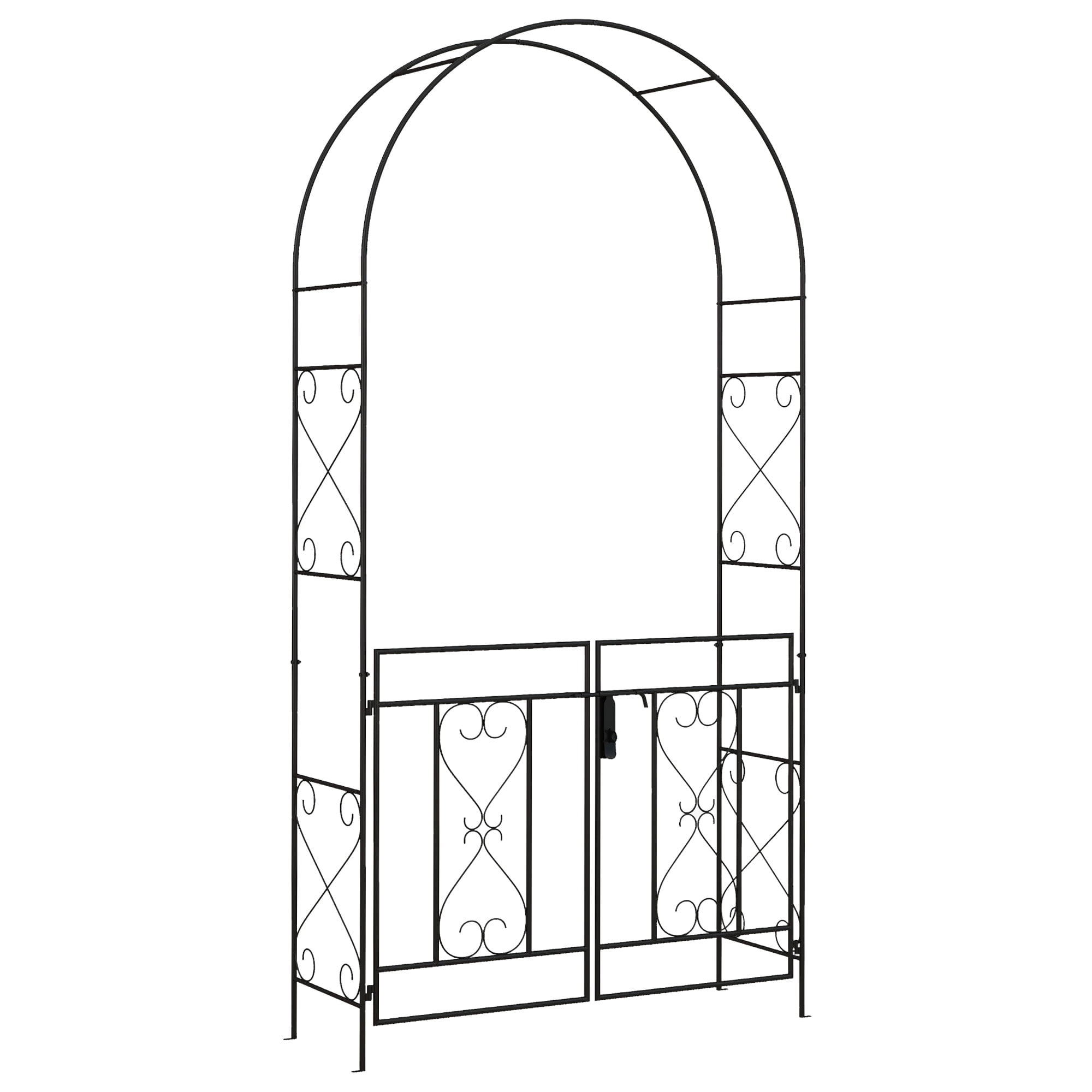 Click here for Outsunny 7.6ftmetal Garden Arch W/ Double Gate  Ga... prices