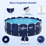TINSUN 15ft Large Swimming Pool, Easy Set Above Ground Pool for Family ...