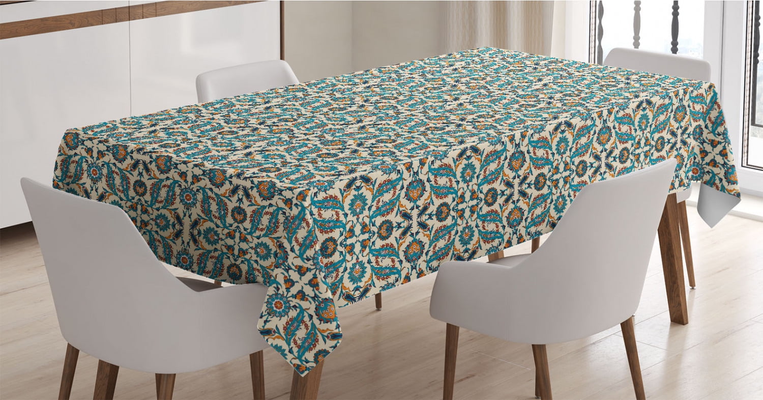Orient Tablecloth, Traditional Middle East Floral Classic Bohemian ...