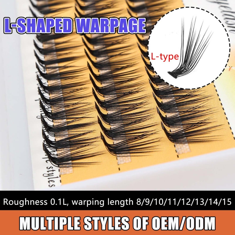 L Curl Super Cluster Eyelash Extension Fluffy Soft Cross Lashes Wispy ...