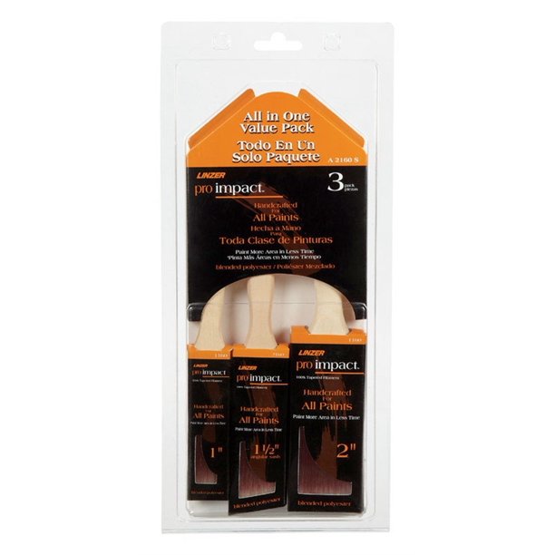 Linzer Products 1935535 3-Piece Pro Impact Solid Polyester Brush Set ...