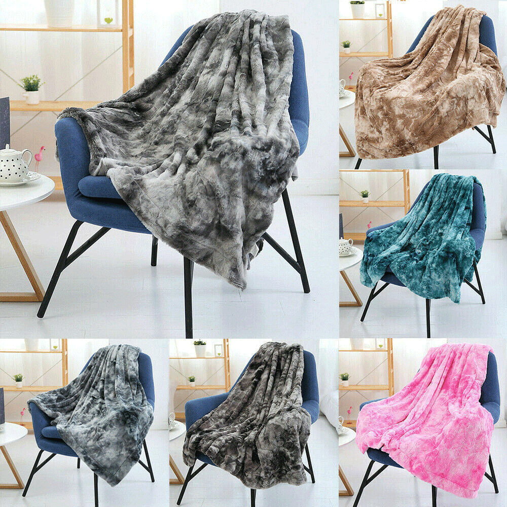 Super Soft Faux Fur Throw Blanket Plush Fluffy Plush Lightweight Cozy ...
