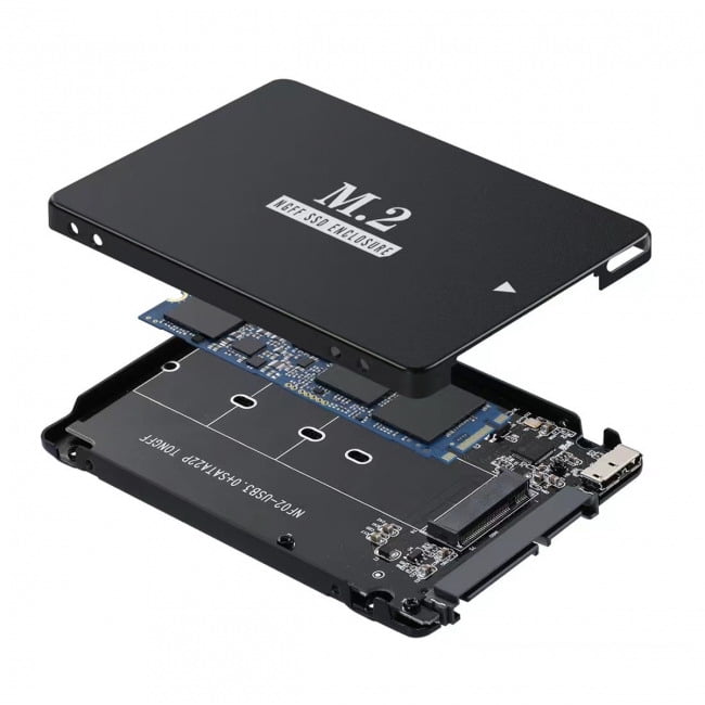 FVH NGFF B+M Key M.2 SSD Card to 2.5inch SATA Micro USB 3.0 Combo HDD ...