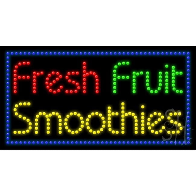 Fresh Fruit Smoothies Animated LED Sign, Multicolor - 17 x 31 x 1 in ...
