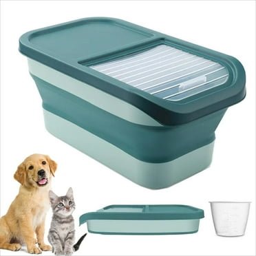 GreenJoy 2 Pack Small Plastic Pet Food Container, 2lb/2.5L Storage with ...