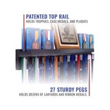 Medal Awards Rack Trophy Shelf and Award Display Rack- Black 36 ...