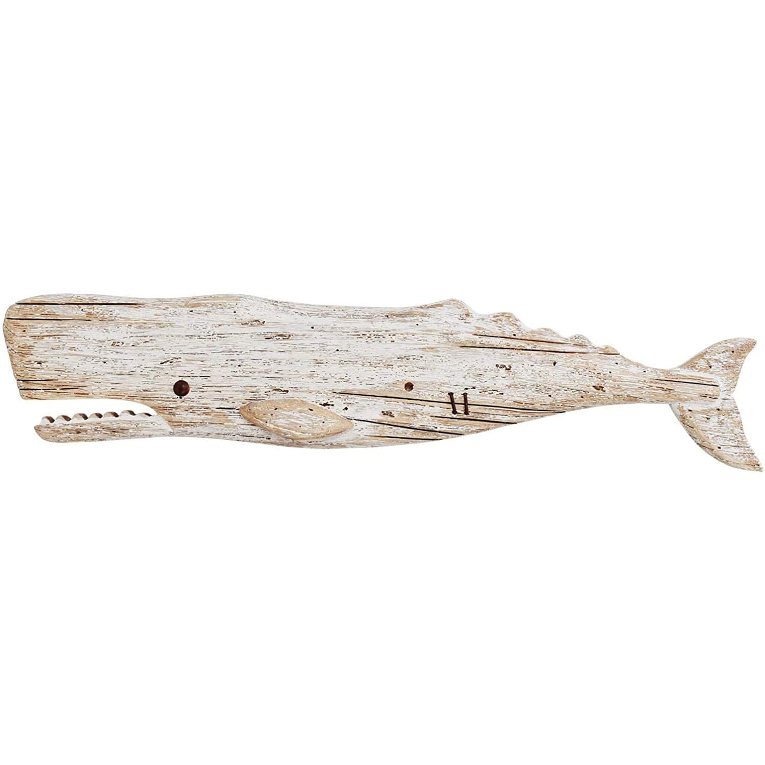 Hanging Wood Whale Decorations for Wall, Rustic Nautical Whale Decor ...