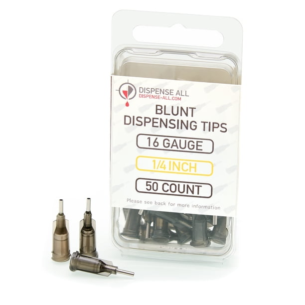 Dispense All - 16 Gauge 1/4 Inch Blunt Tipped Dispensing Needle, Luer ...
