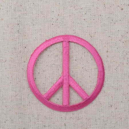 2" Fuchsia/Hot Pink Peace Sign - Iron on Applique/Embroidered Patch ...