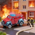Fire Truck Toy Set, 5 Pack Emergency Rescue Vehicles, Kids Pull Back ...